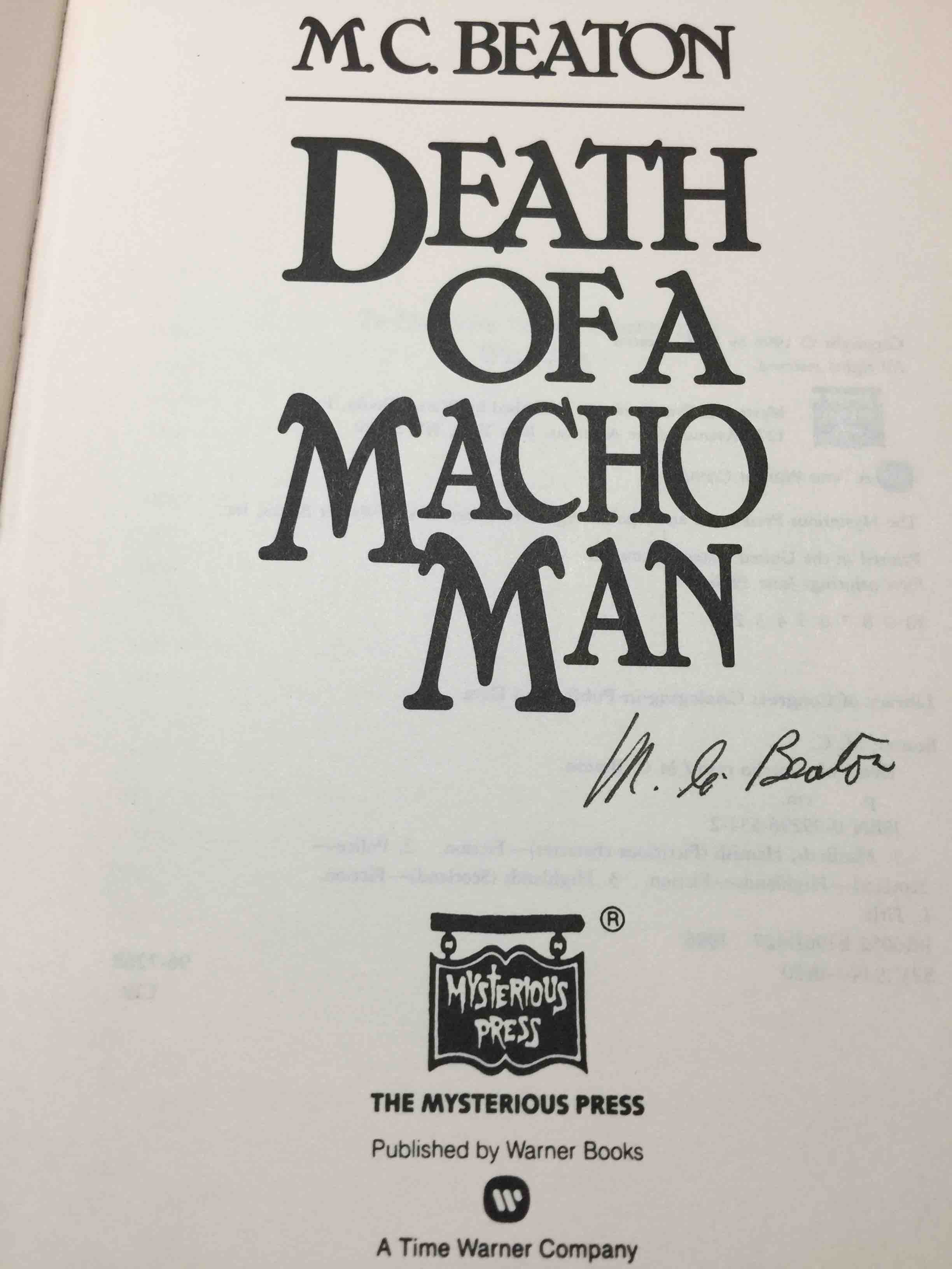 DEATH OF A MACHO MAN. by Beaton, M. C. (pseudonym… - bookfever.com