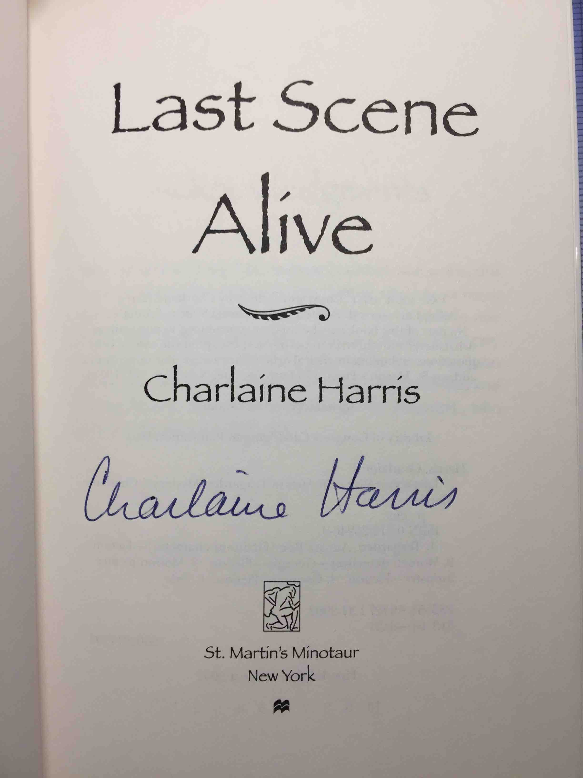 LAST SCENE ALIVE. by Harris, Charlaine. - bookfever.com