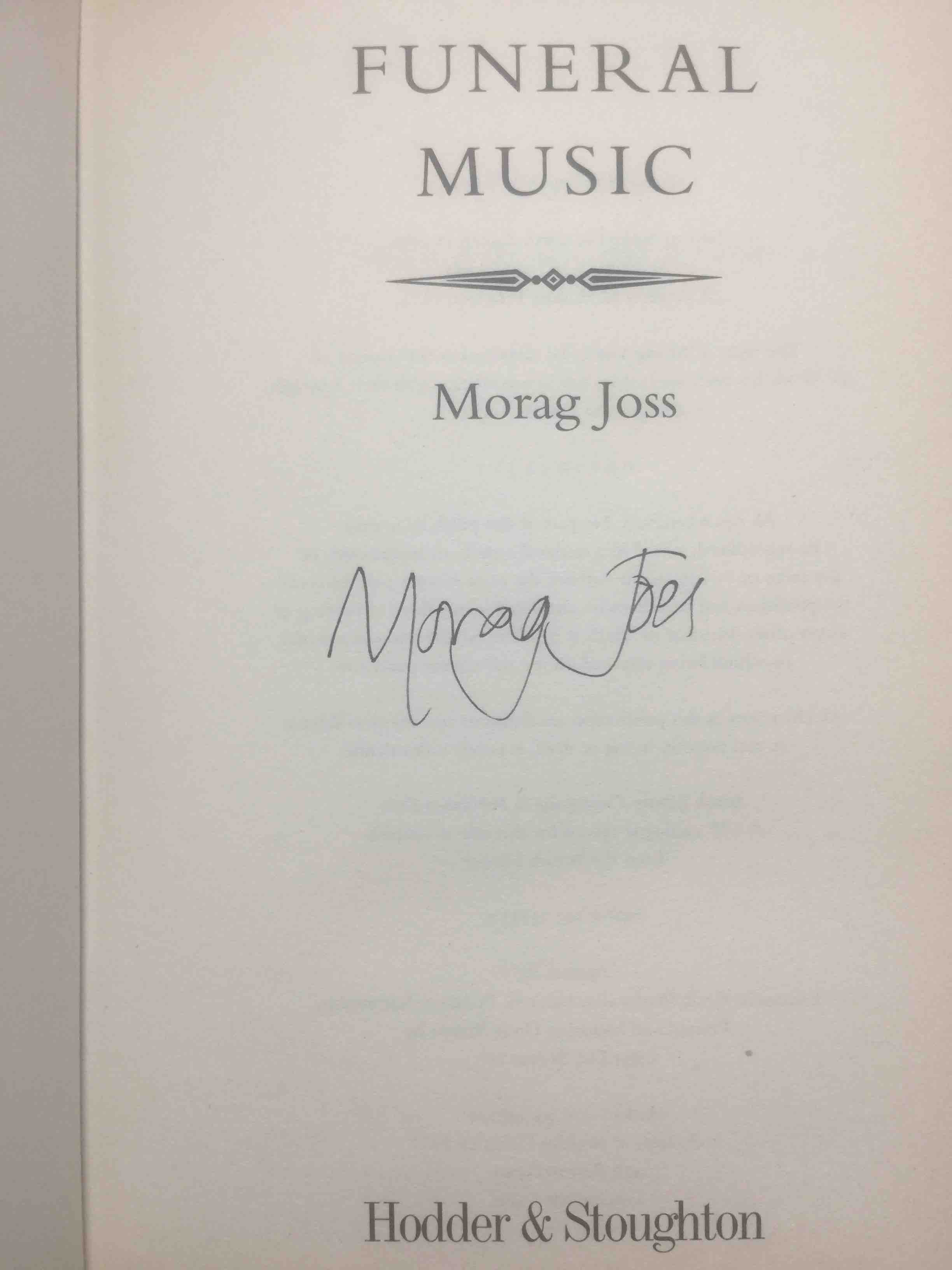 FUNERAL MUSIC. by Joss, Morag. - bookfever.com