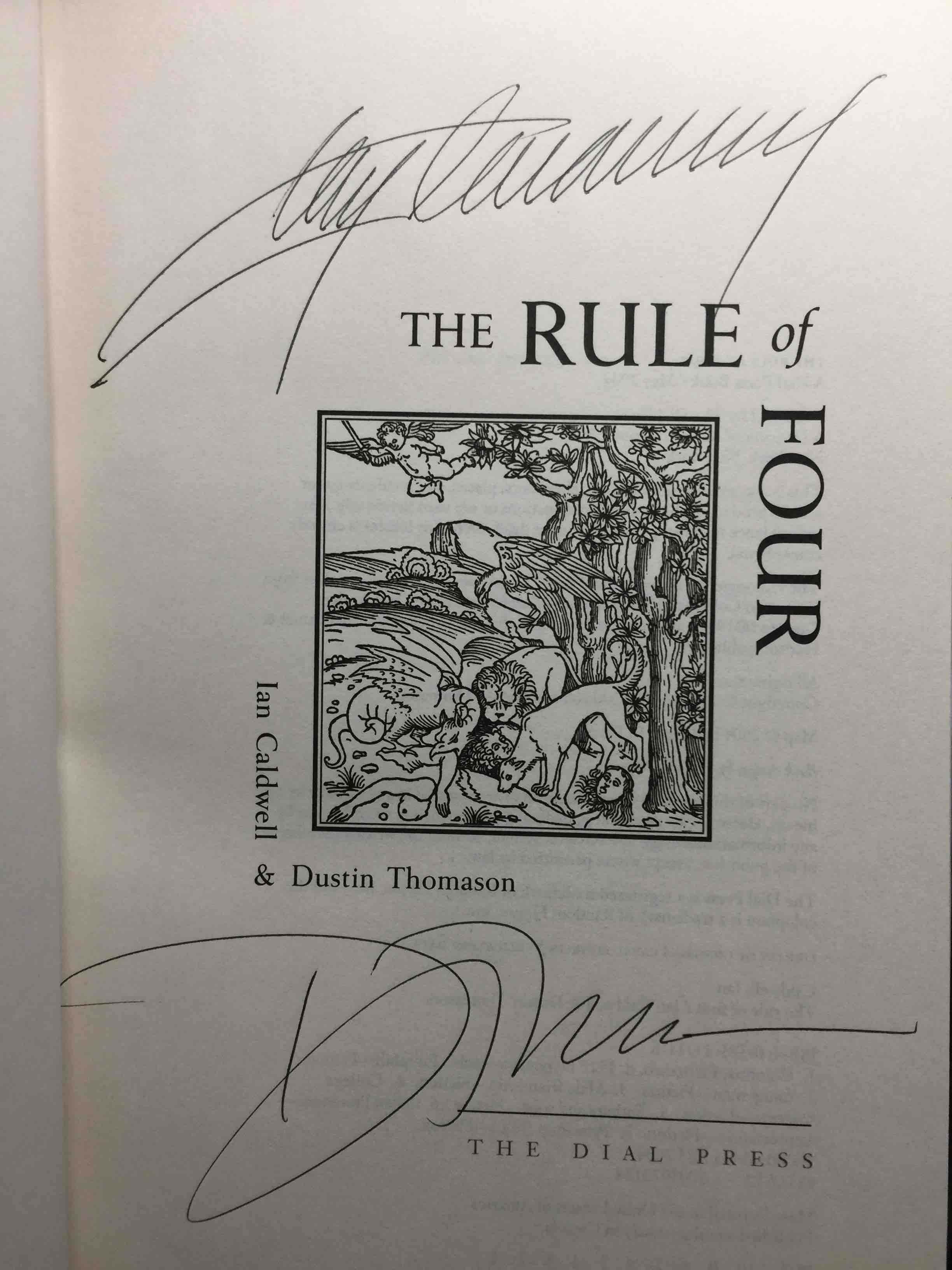 THE RULE OF FOUR. by Caldwell, Ian and Dustin Thomason. | bookfever.com