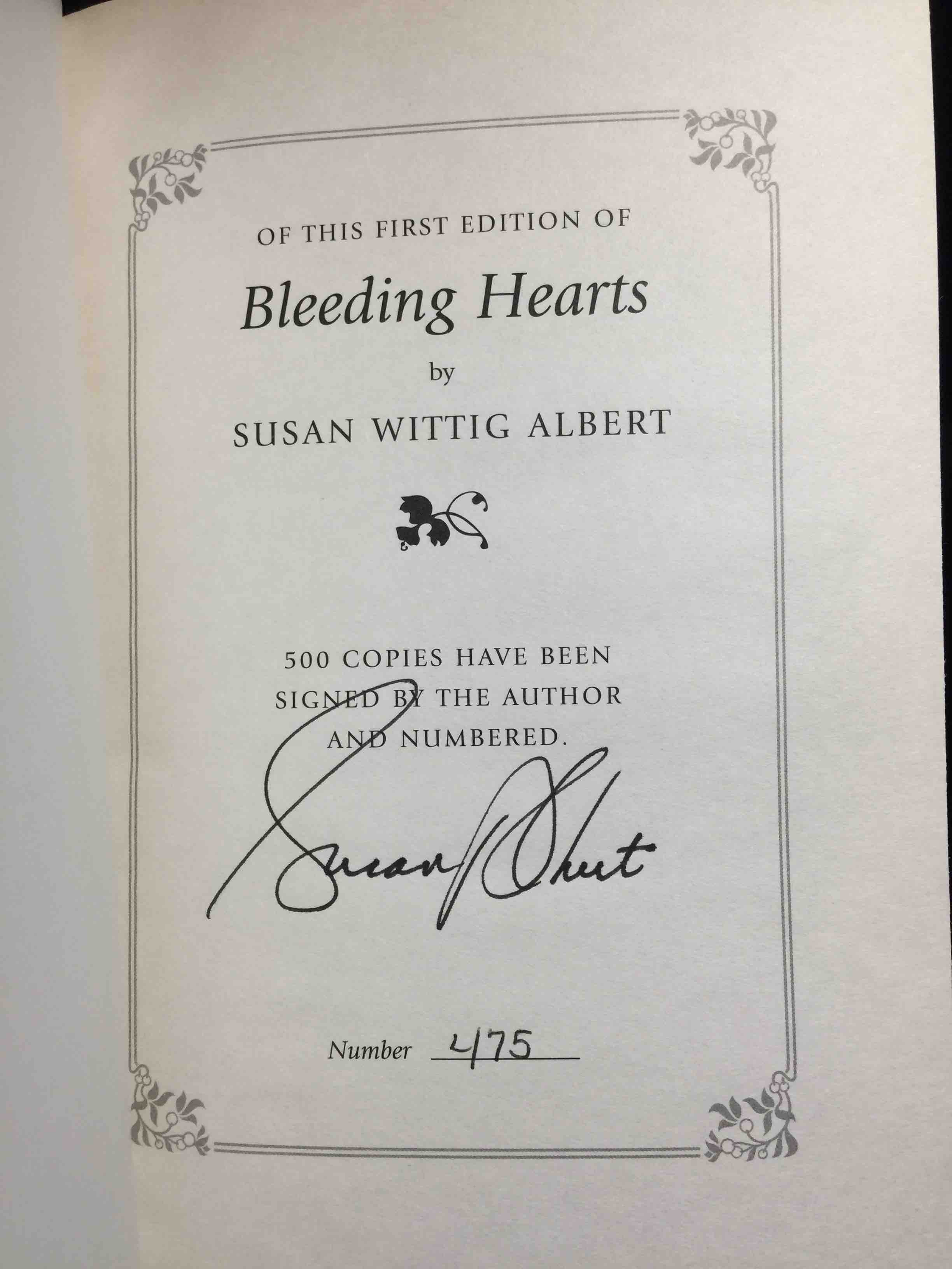 BLEEDING HEARTS. by Albert, Susan Wittig - bookfever.com